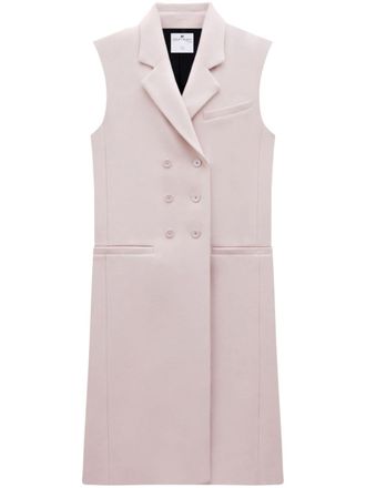 Courrèges manteau sans manches à boutonnière croisée - Rose