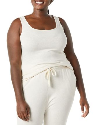 Amazon Essentials Damen Tanktop in Übergröße, Haferbeige Meliert, 4XL Große Größen