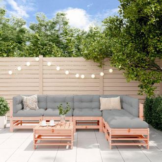vidaXL Salon de jardin 7 pcs bois massif douglas vidaXL