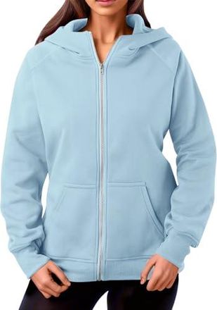 Generic Vestes pour femmes 2026 &agrave; la mode avec fermeture &eacute;clair et poche pour lautomne et lhiver, bleu, XXL