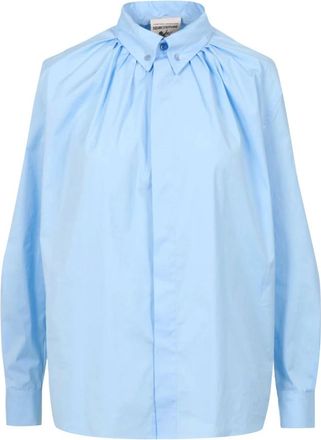 Semicouture Femme, Blouses et Chemises, Bleu, Taille: 38 FR Chemise Oversize en Popeline de Coton