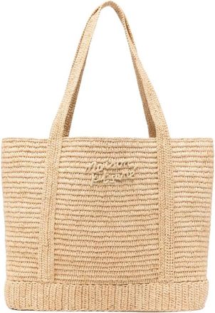 Maison Kitsun&eacute; Femme, Sacs, Beige, Taille: ONE Size Sac cabas en raphia
