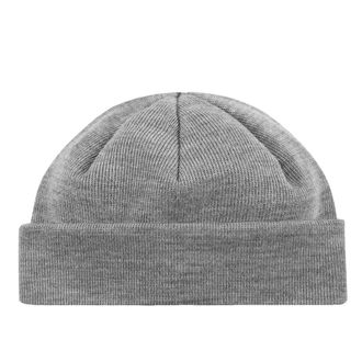 Hanseheld Strickmütze Seebär Merino Dockermütze kurz flach - Grau | Seemannsmütze | Mulesingfrei | Feinstrick | Made in Germany