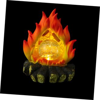 NUOBESTY Solar Angetriebene LED LED Fake Lampfire Night Light 3D Leuchte Feuerstelle Figur Faux -kaminprotokolle F&uuml;r Halloween, Weihnachtsfeiern