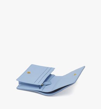 MCM Calfskin Diamond Snap Wallet - Blue
