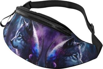 Generic Sac À Poitrine Loup À Plumes Portable Sac De Taille Multifonction Waist Pack Pour Vie Quotidienne Balade Alpinisme 14X35Cm