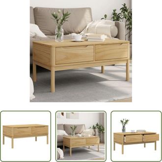 vidaXL Holz - Couchtisch FLORO Wachsbraun 99x55,5x45 cm Massivholz Kiefer