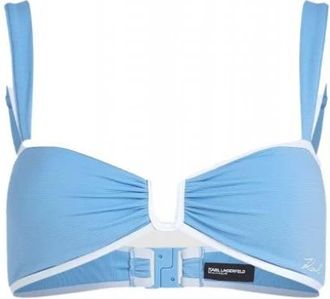 Karl Lagerfeld Femme, Maillots de bain, Bleu, Taille: 38 FR Haut de bikini bandeau Signature