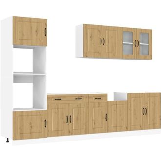 vidaXL Vidaxl - 7-tlg. K&uuml;chenschrank-Set Kalmar Artisan-Eiche Holzwerkstoff
