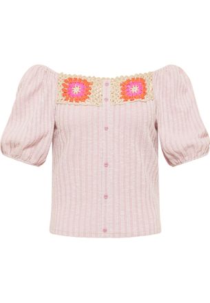 Mymo Top mit H&auml;keleins&auml;tzen Damen rosa