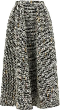 Alessandra Rich Femme, Jupes, Gris, Taille: 38 FR Jupe Midi en Tweed à Sequins