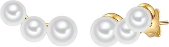 Valero Pearls Ohrringe - Sterling Silber Perlen-Ohrstecker S&uuml;&szlig;wasser-Zuchtp - Gr. unisize - in Gold - f&uuml;r Damen