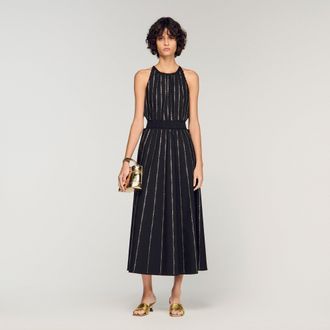 Sandro Langes Kleid mit Strassbesatz