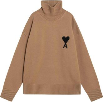 Ami Homme, Pulls, Brun, Taille: XL De Coeur Turtleneck Sweater