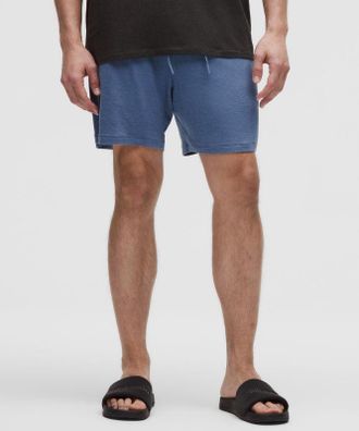 lululemon BeCalm Shorts im Relaxed Fit für Männer - 18 cm - Größe 2XL in Heathered Washed Denim