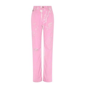 Dolce & Gabbana Rosa Distressed-Detail Denim Jeans - - Jeans - Damen - Rosa - XS
