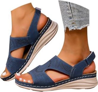 Generic Sandales Femme &eacute;t&eacute; Orthop&eacute;dique Confortable Bout Ouvert Chaussures Antid&eacute;rapant Respirantes D&eacute;Contract&eacute;Es Sandales de Plage Boho Leger Platform Sandal