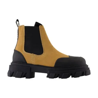 Ganni Suede and Rubber-Soled Chelsea Boot - Brown
