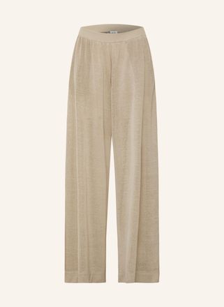 Alaia Ala&iuml;a Strickhose Aus Leinen beige