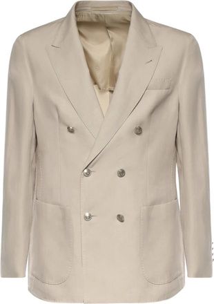Eleventy Homme, Vestes, Beige, Taille: 2XL Blazer Crois&eacute;
