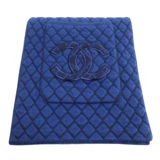 Chanel Pre-owned Vintage Cashmere Scarf - Femme - Pre-owned - Bleu - Taille: ONE Size