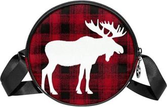 Generic Circle Petit sac &agrave; bandouli&egrave;re pour femme, petit sac &agrave; bandouli&egrave;re rouge avec fermeture &eacute;clair, bretelles r&eacute;glables, sac &agrave; main rond d&eacute;contract&eacute; pour 