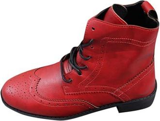 Generic Bottines &agrave; lacets confortables et d&eacute;contract&eacute;es pour femme - &Eacute;l&eacute;gantes et d&eacute;contract&eacute;es - Polyvalentes - Talon bas - Chaussures de marche classiques, 