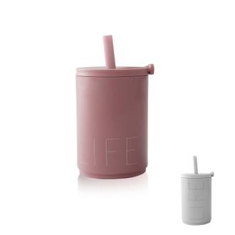 DESIGN LETTERS Travel Auslaufsicherer Becher | Trinkbecher mit Deckel und Strohhalmen 330ml | Wiederverwendbarer Kaffeebecher | Kaffeebecher | Reiseausr&uuml;stung f&uuml;r he