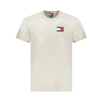 Tommy Hilfiger Homme, Tops, Gris, Taille: XL T-Shirt en coton Grigio