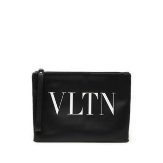 Valentino Pre-owned Bedruckte Leder Clutch - - Pre-owned - Damen - Schwarzk - ONE SIZE
