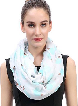 Lina & Lily écharpe tube imprimé hérissons (Blanc)