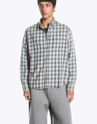 Weekday Oversize-Flanellhemd in blau kariert