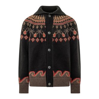 Alanui Lange Strickjacke mit langen &Auml;rmeln - - Knitwear - Herren - Schwarzk - S