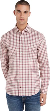 Tommy Hilfiger Herren Hemd Stretch Small Check Shirt Langarm, Mehrfarbig (Heritage Plum Check), 37
