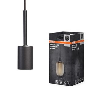 Osram Suspension vintage, gris fonc&eacute;, sc&eacute;n. d&eacute;clairage personnalis&eacute;s, acier inox., id&eacute;al pour les salles de s&eacute;jour, design moderne, look vintage, c&acirc;ble text