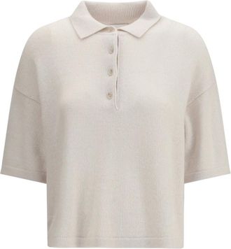Allude Pull col polo &agrave; manches courtes - Homme - Tops - Beige - Taille: S