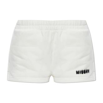 Misbhv Misbhv, Femme, Shorts, Blanc, Taille: 42 FR Shorts &agrave; Logo Imprim&eacute;
