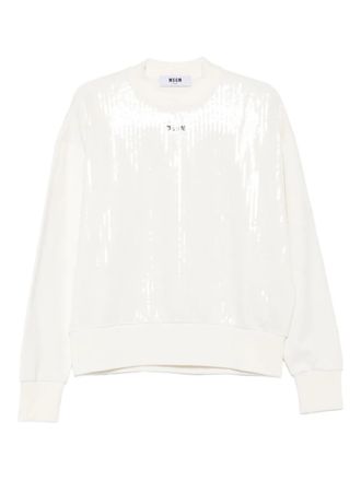 Msgm Sweatshirt mit Pailletten - Weiß