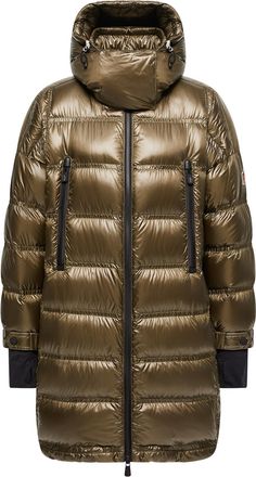 Moncler Moncler Doudoune Longue &Agrave; Capuche Rochelairs, Femme, Vert, Taille: 00