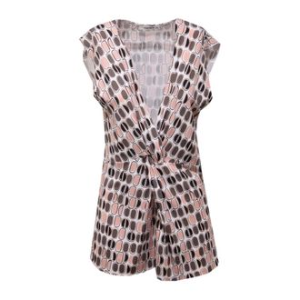 KANGRA Geflochtene &auml;rmellose V-Ausschnitt-Bluse - - Tops - Damen - Mehrfarbig - M