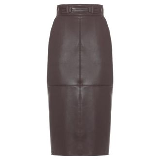 Elisabetta Franchi Femme, Jupes, Brun, Taille: 40 FR Leather Skirts