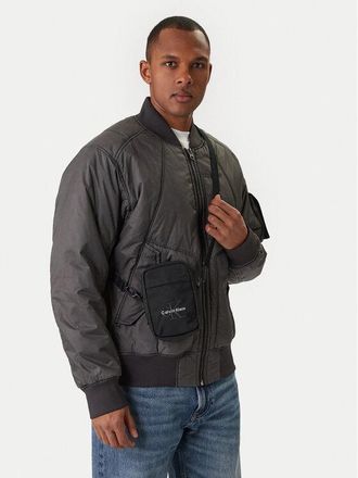 Calvin Klein Umh&auml;ngetasche Bold Logo Nylon Slim Reporter LV04D3231G Schwarz