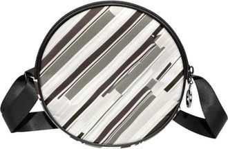 Generic Sac &agrave; bandouli&egrave;re Circle pour femme, petit sac &agrave; bandouli&egrave;re r&eacute;tro blanc avec fermeture &eacute;clair, bretelles r&eacute;glables, sac &agrave; main rond d&eacute;contract&eacute; pour 
