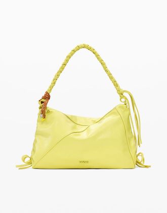 Desigual Gro&szlig;e, gl&auml;nzende Tasche in Gr&uuml;n mit Schleifendetail