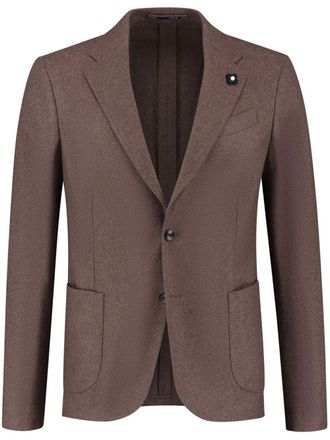 Lardini blazer boutonn&eacute; &agrave; d&eacute;tail de broche - Marron