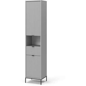 Vicco Badschrank Eliza, Grau, 40 x 190 cm mit T&uuml;ren, und Schublade