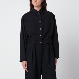 Max Mara Kurze schwarze Jacke aus Schurwolle