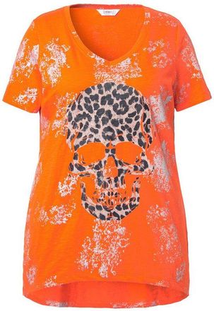 Angel Of Style T-Shirt T-Shirt Leo-Totenkopf V-Ausschnitt Halbarm