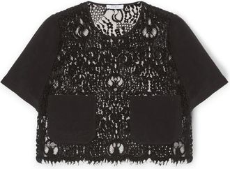 Motivi Femme, Blouses et Chemises, Noir, Taille: 40 FR T-shirt en dentelle macram&eacute;