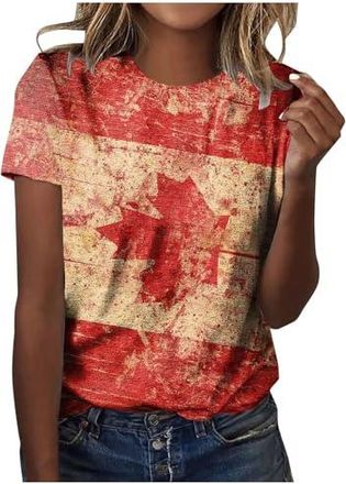 Generic T-shirts personnalis&eacute;s T-shirt &agrave; la mode pour femmes avec col rond Coupe courte pour les vacances d&eacute;t&eacute; Design imprim&eacute; floral tendance T-shirt personna